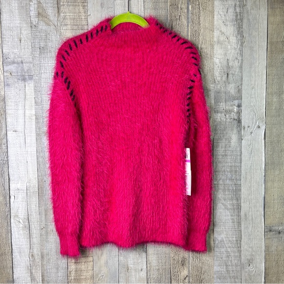 1. State | Sweaters | State Xxs Rapture Pink Black Lace Whip Stitch ...